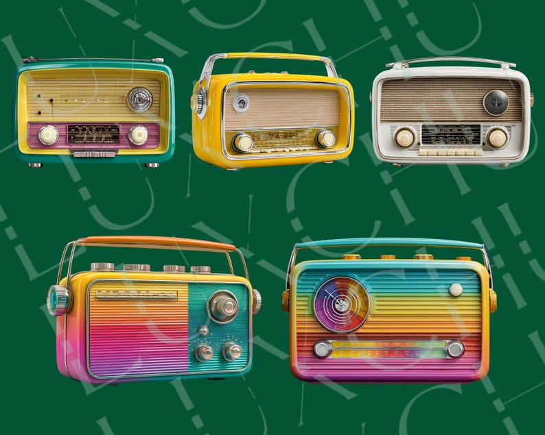 20 Radio Clipart, Vintage Radio PNG, Retro Audio, Music Device Graphics ...