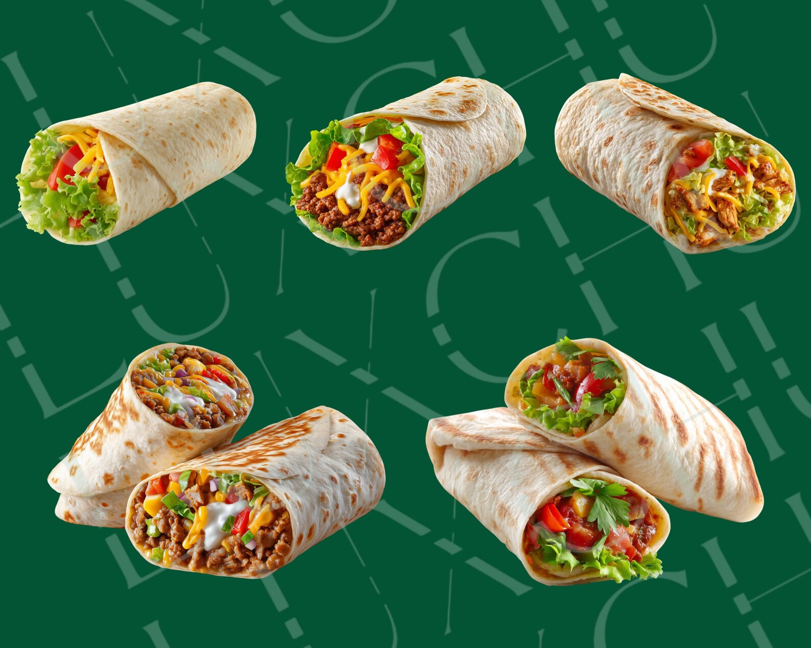 Realistic Burrito Clipart: Mexican Food PNG Graphics (digital Download ...