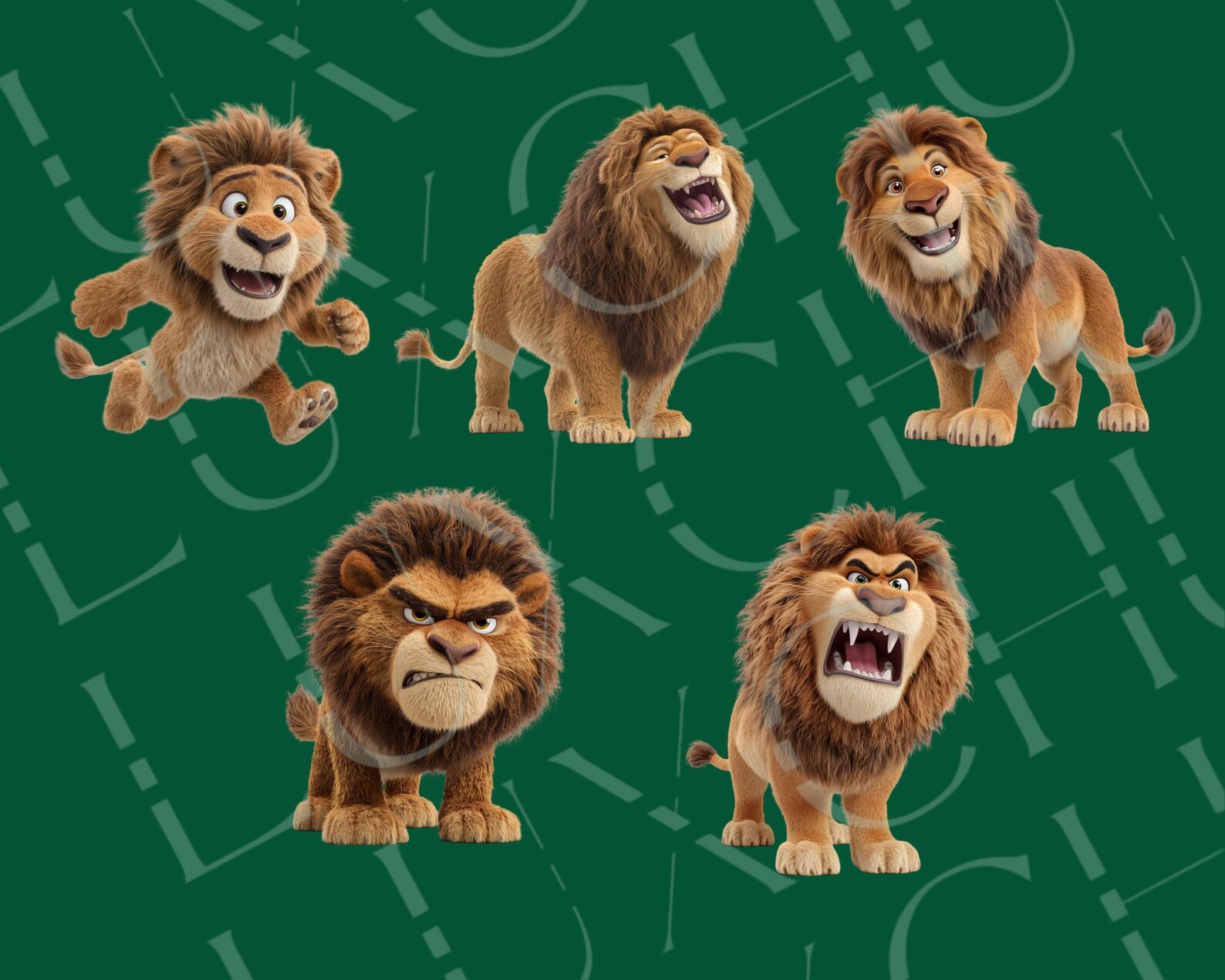 15 Lion Clipart, Lion PNG, Cute Lion Cartoon, Realistic Lion Clipart ...
