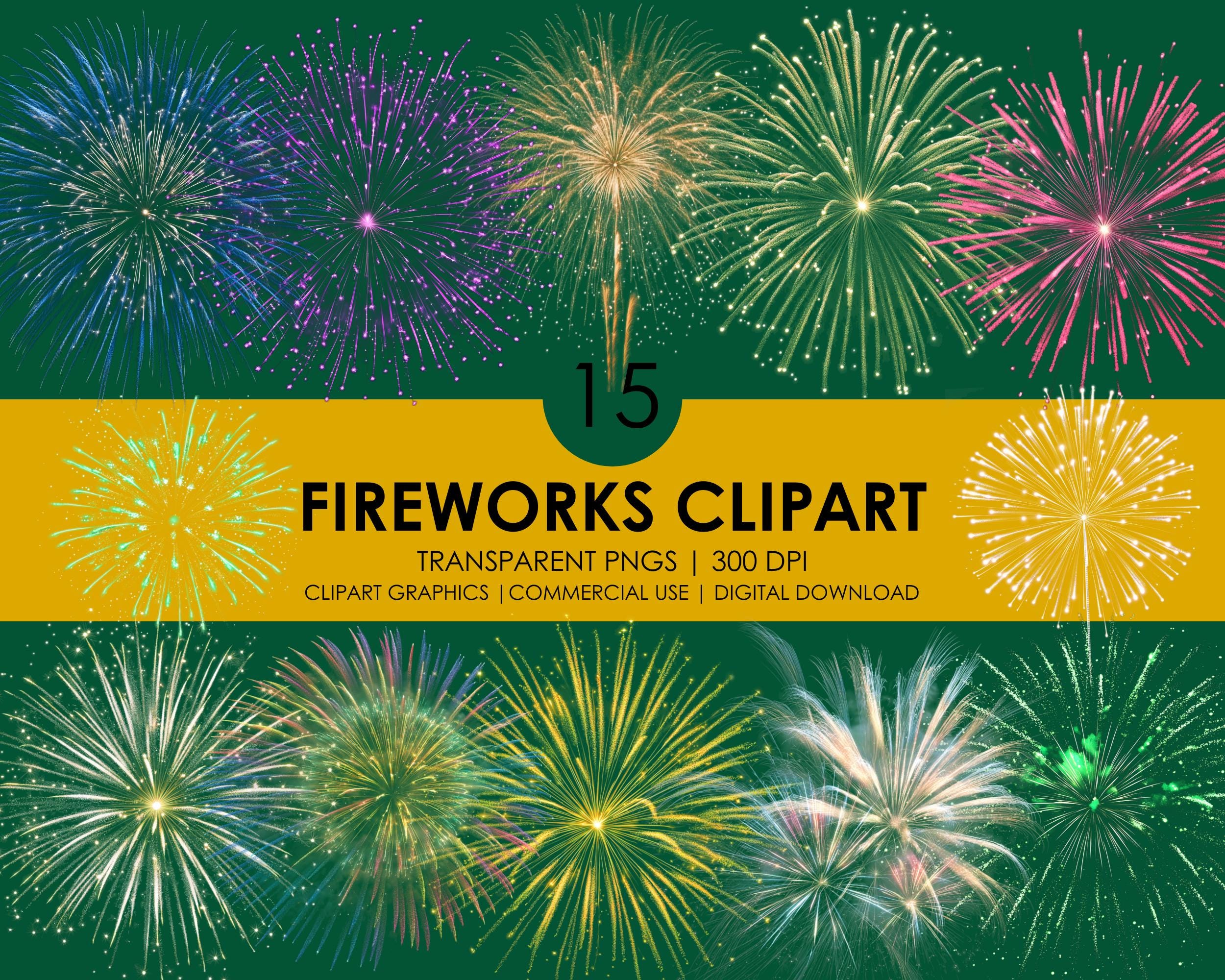 15 Fireworks Clipart, Fireworks PNG, Celebration Clipart, Festive ...