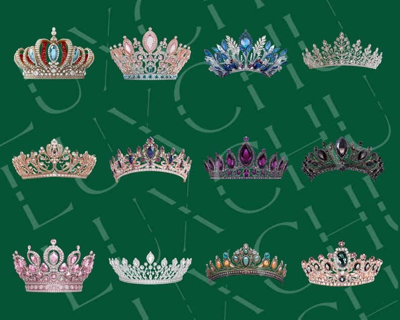 Crown Clipart Bundle: Queen, Princess, Pageant Crowns (digital Download ...