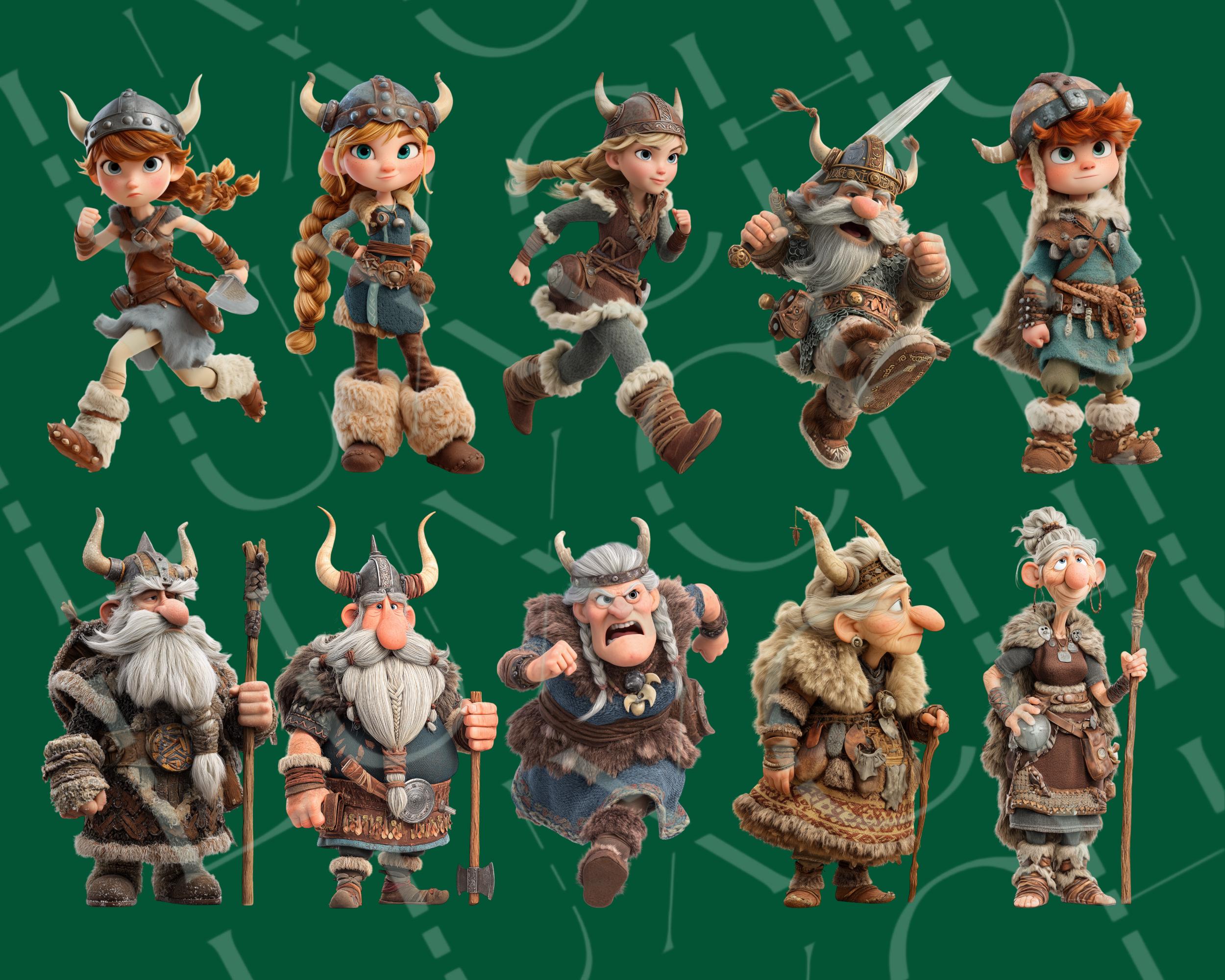 40 Viking Cartoon Character Clipart, Viking PNG, Cute Viking ...