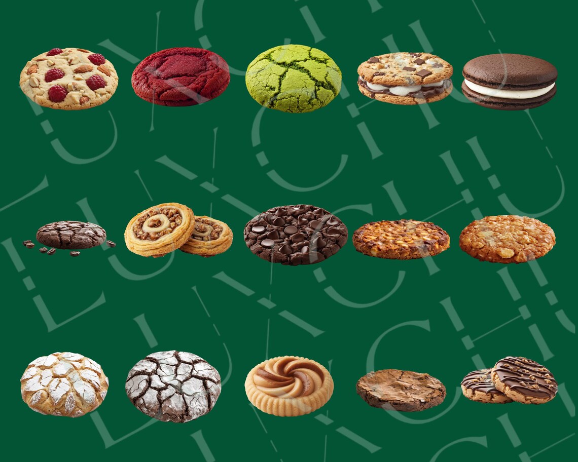 35 Cookies Clipart| Realistic Clipart| Cookies Clipart Bundle| Baking ...