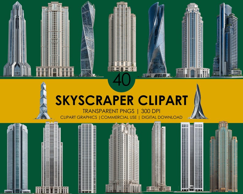 40 Skyscraper Clipart, Skyscraper PNG, Realistic Building Clipart ...