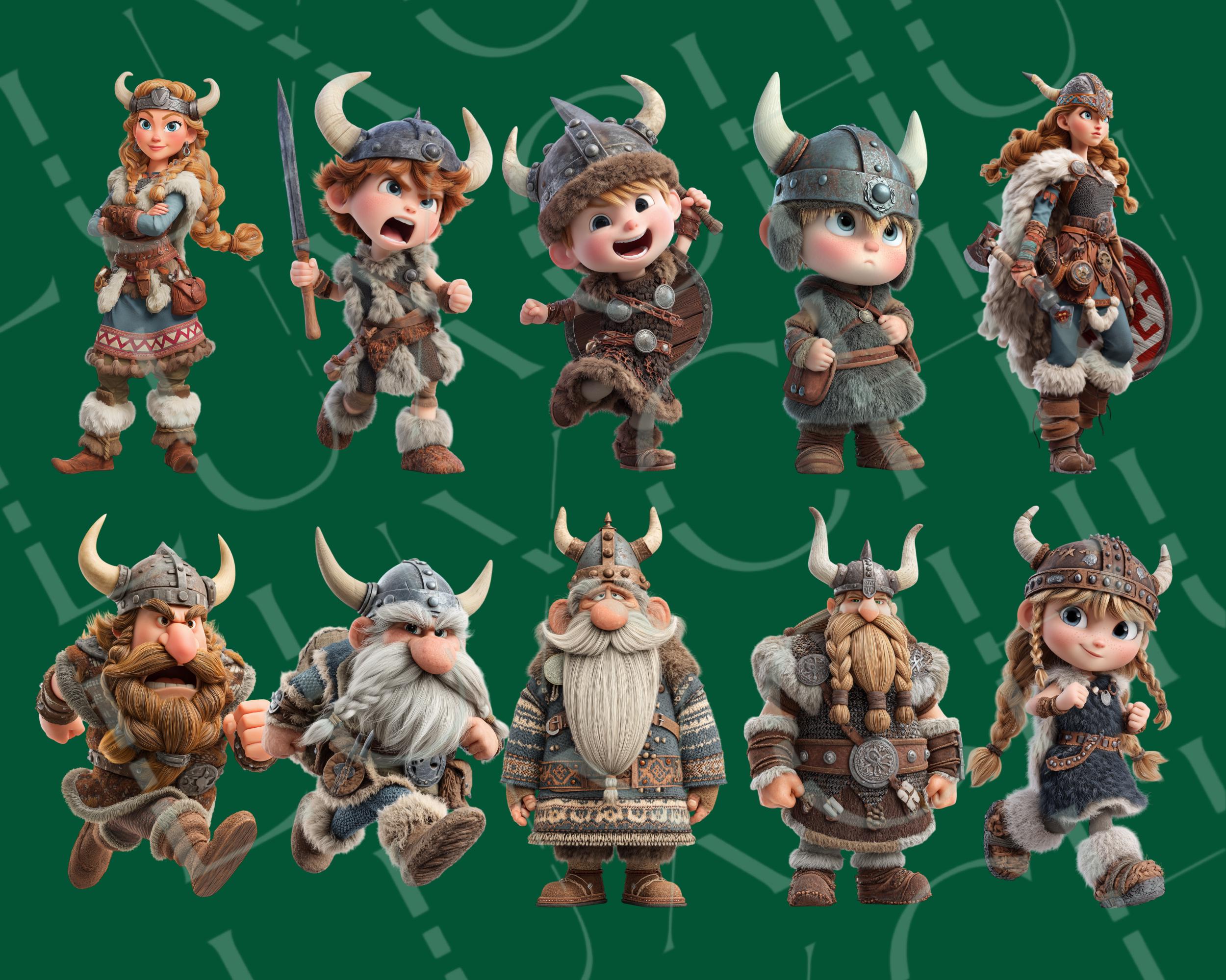 40 Viking Cartoon Character Clipart, Viking PNG, Cute Viking ...