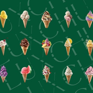 Ice Cream Cone Clipart: 30 Summer PNG Graphics, Realistic Clipart ...