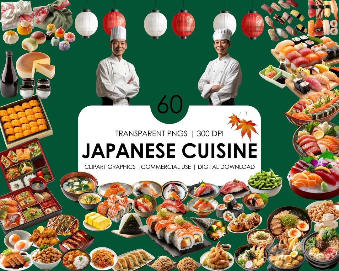 60 Japanese Cuisine Clipart, Japanese Foods Clipart, Sushi Clipart ...