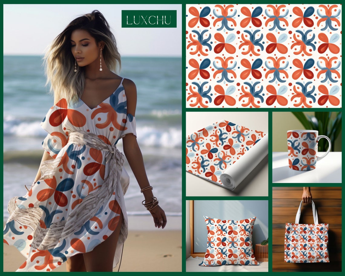 12 Seamless Pattern, Digital Paper, Modern Aesthetics, Boho, Scrapbook ...