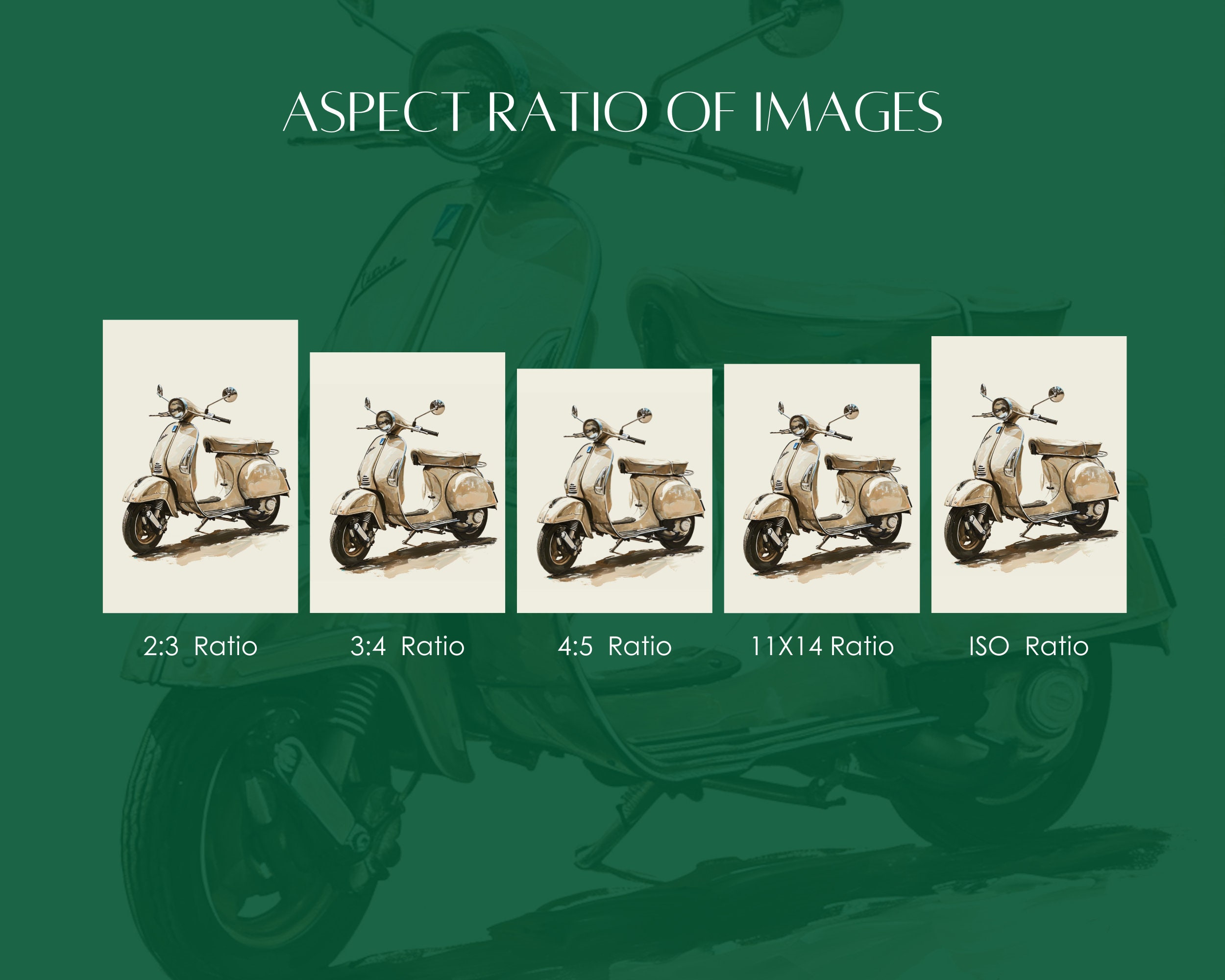Classic Vespa, High Quality Printable Poster, Digital Print, Vintage ...