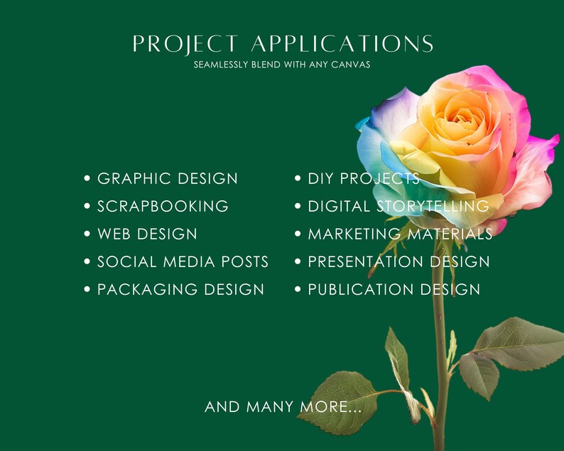 30 Stem Roses Clipart: Realistic Floral PNG Graphics (digital Download ...