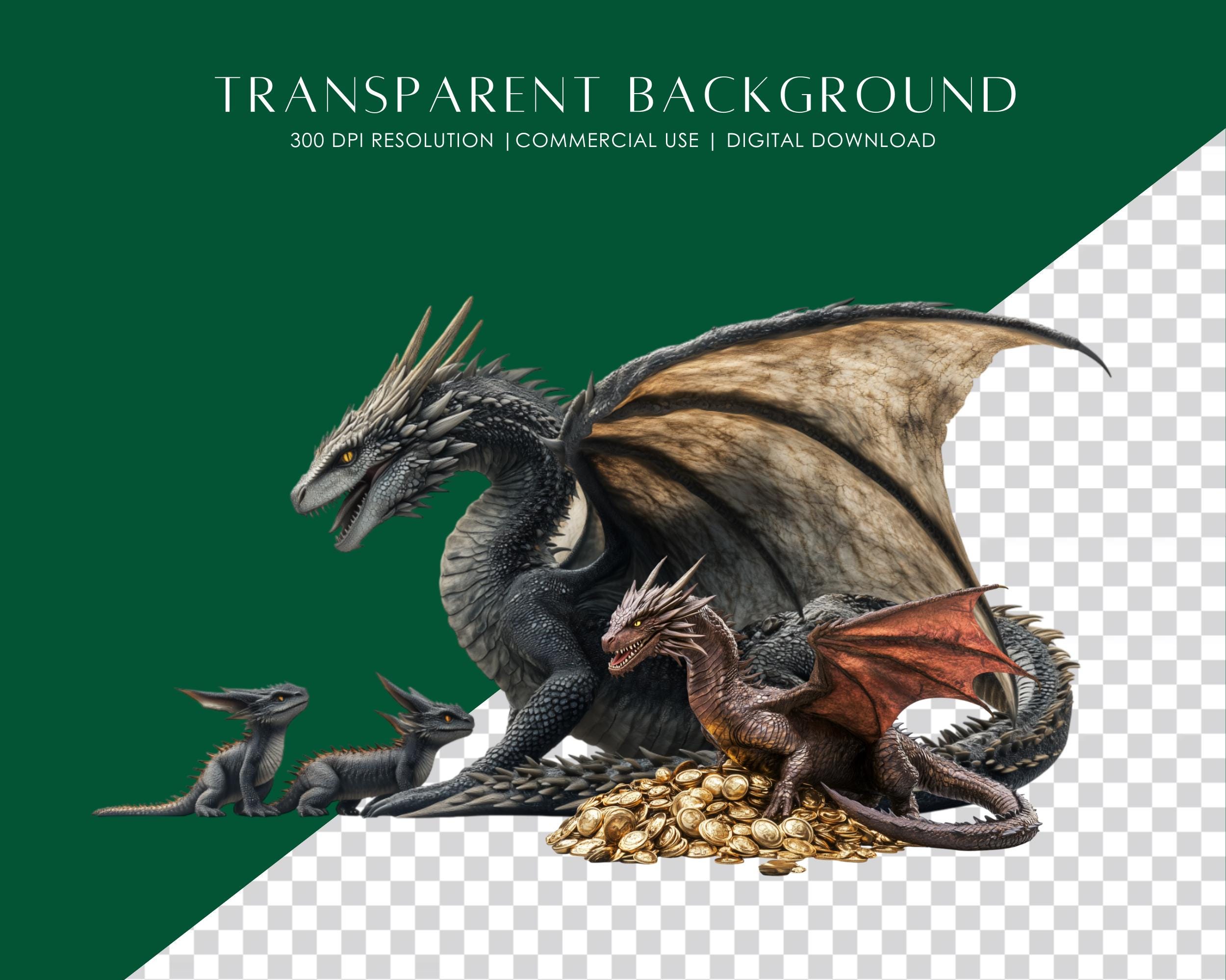 32 Cinematic Dragon Clipart: Fantasy Graphics (digital Download) - Etsy