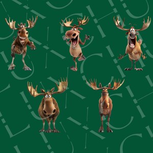 Moose Clipart: Funny Cartoon Animals (digital Download) - Etsy
