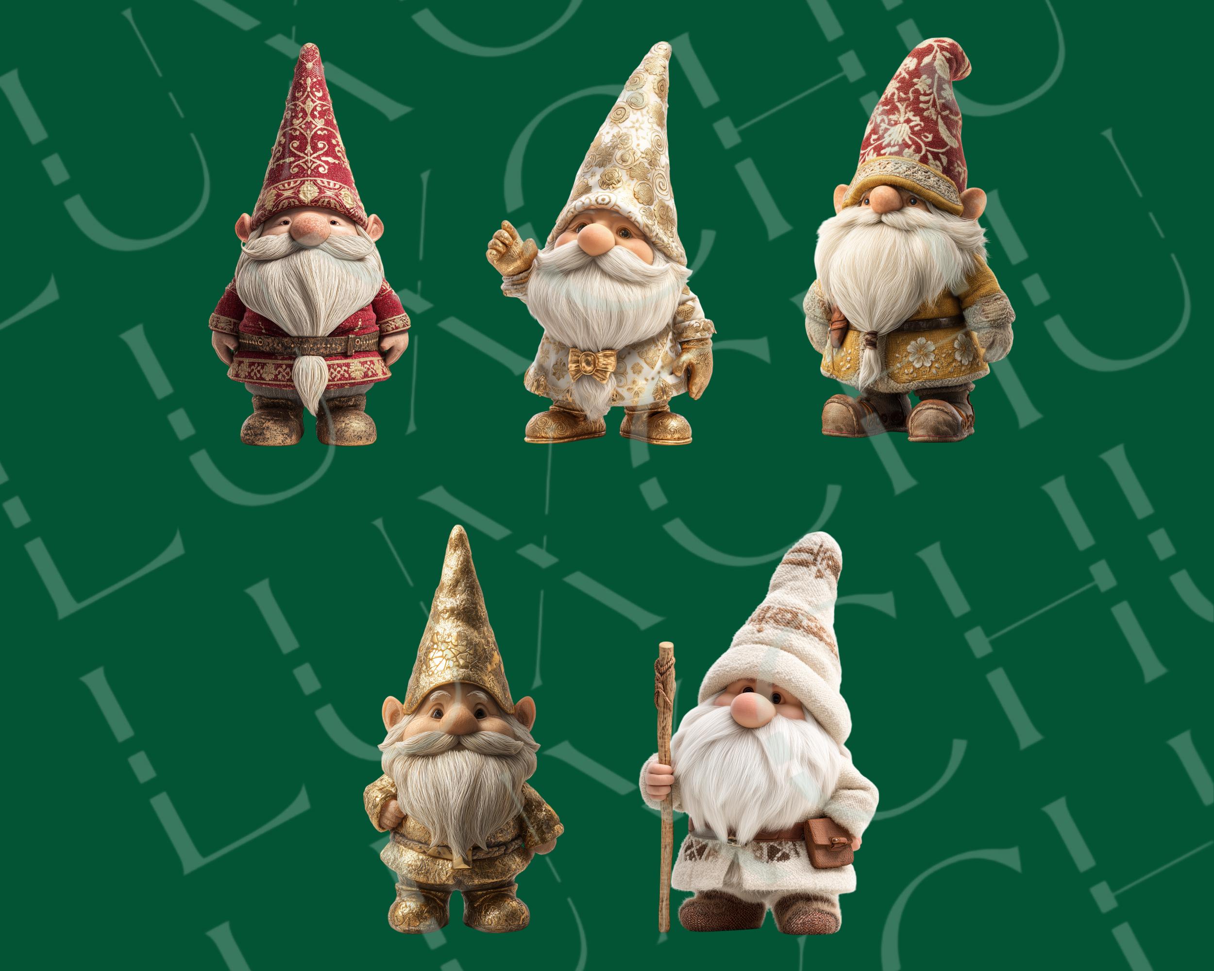 Gnome Clipart Bundle: Whimsical PNG Graphics for Crafts (digital ...