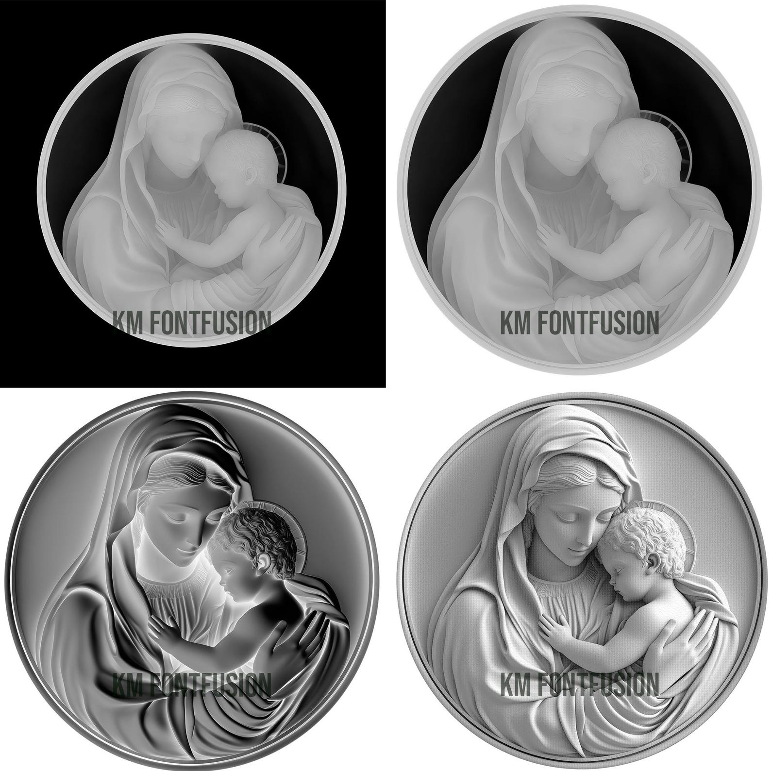 Virgin Mary 3D Laser Engrave | Fiber Laser Engraving | Depth Engraving ...