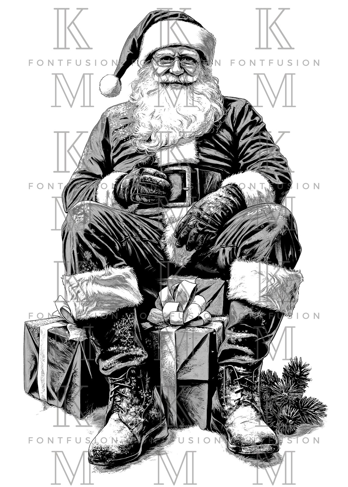 Christmas Santa Laser Burn File, Christmas Engraving Laser Projects ...