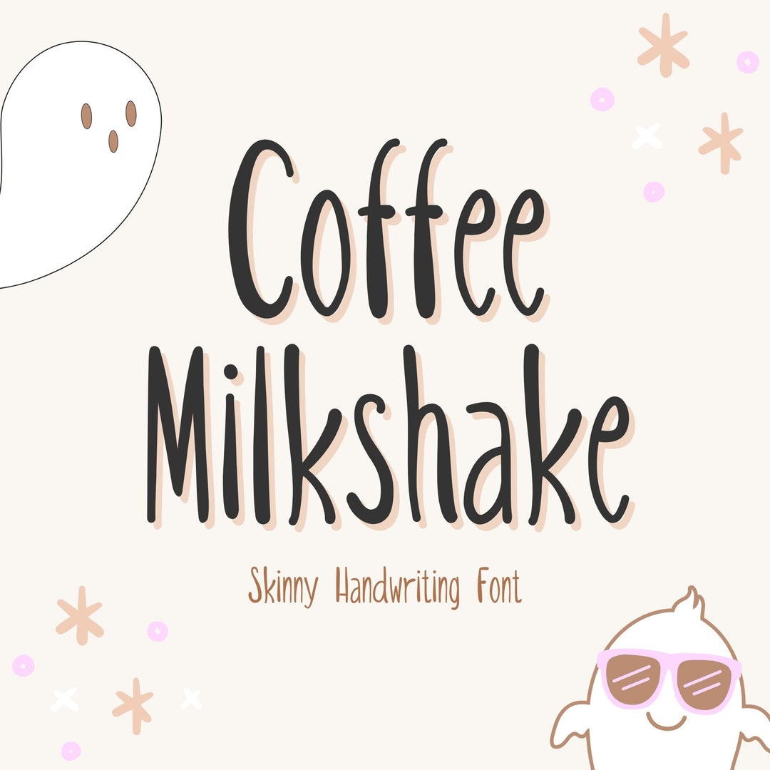 Coffee Milkshake Font Skinny Font Thin Handwriting Font - Etsy