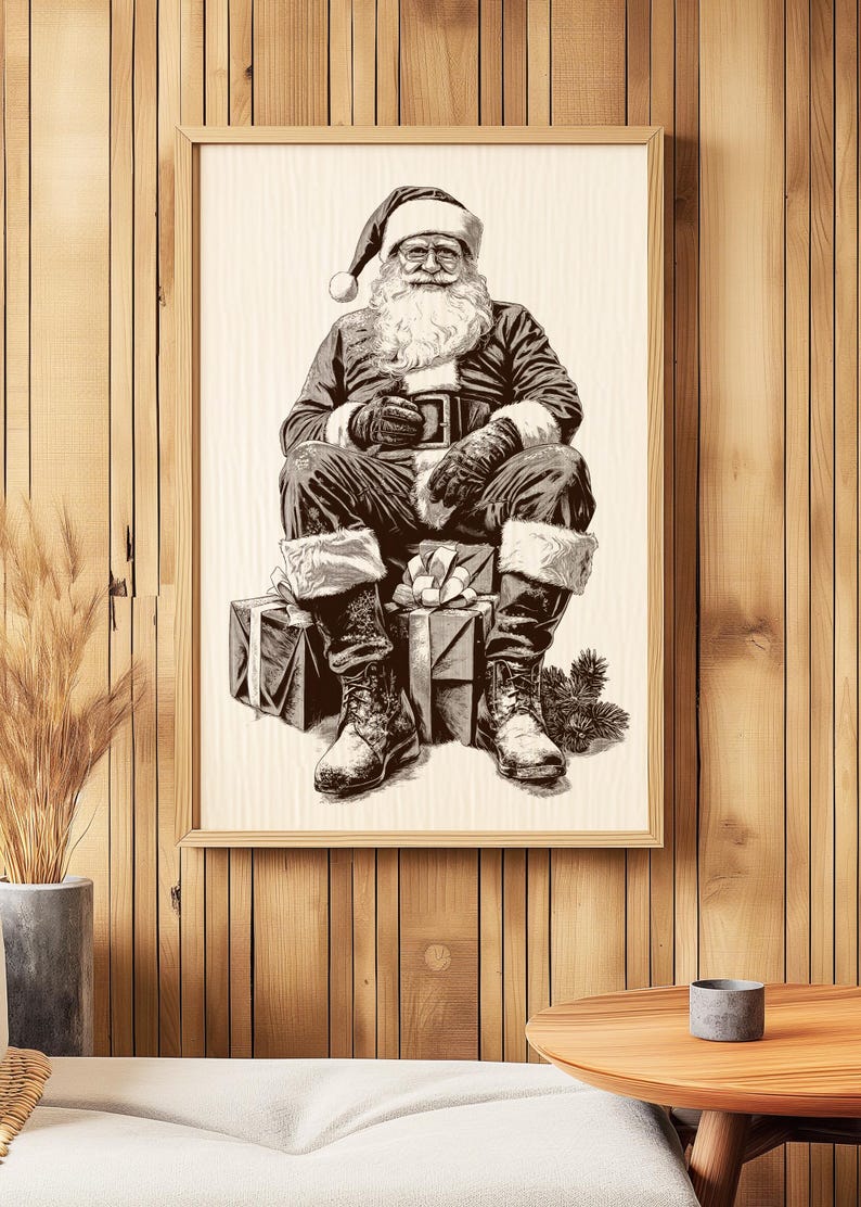 Christmas Santa Laser Burn File, Christmas Engraving Laser Projects ...