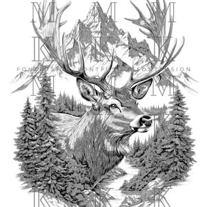 Deer Laser Burn File, Deer in the Forest Scene Engraving Laser Projects ...