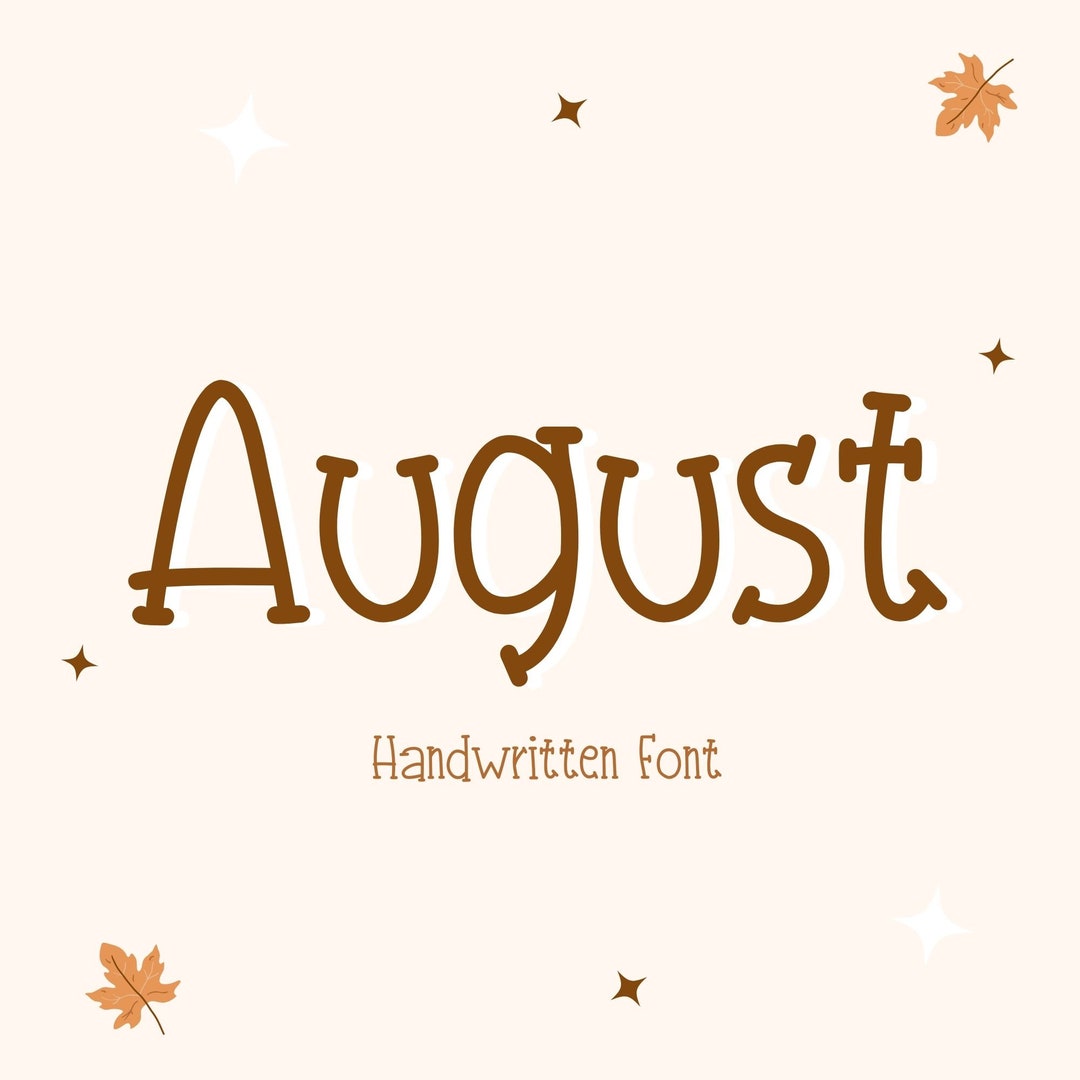 August Realistic Handwritten Font Fonts for Cricut and Note - Etsy
