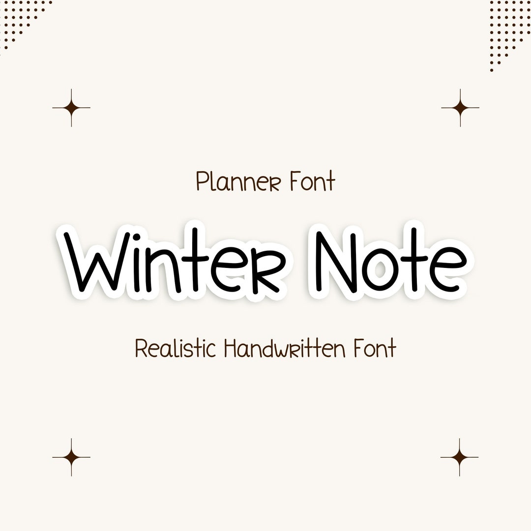 Realistic Handwritten Font, Note Taking Font, Neat Font, Winter Note ...