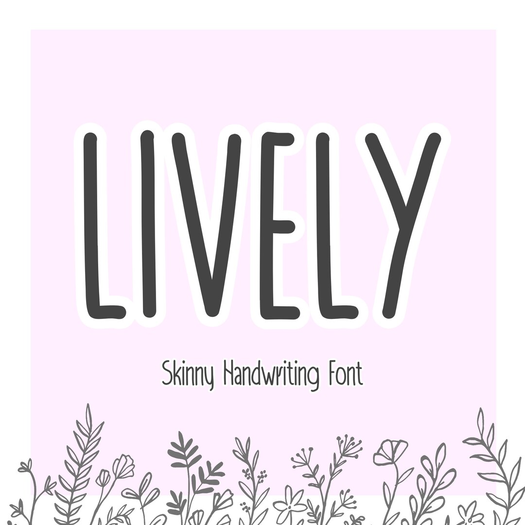 Lively Font, Skinny Handwriting Font, Tall Font, Neat Font, Farmhouse ...