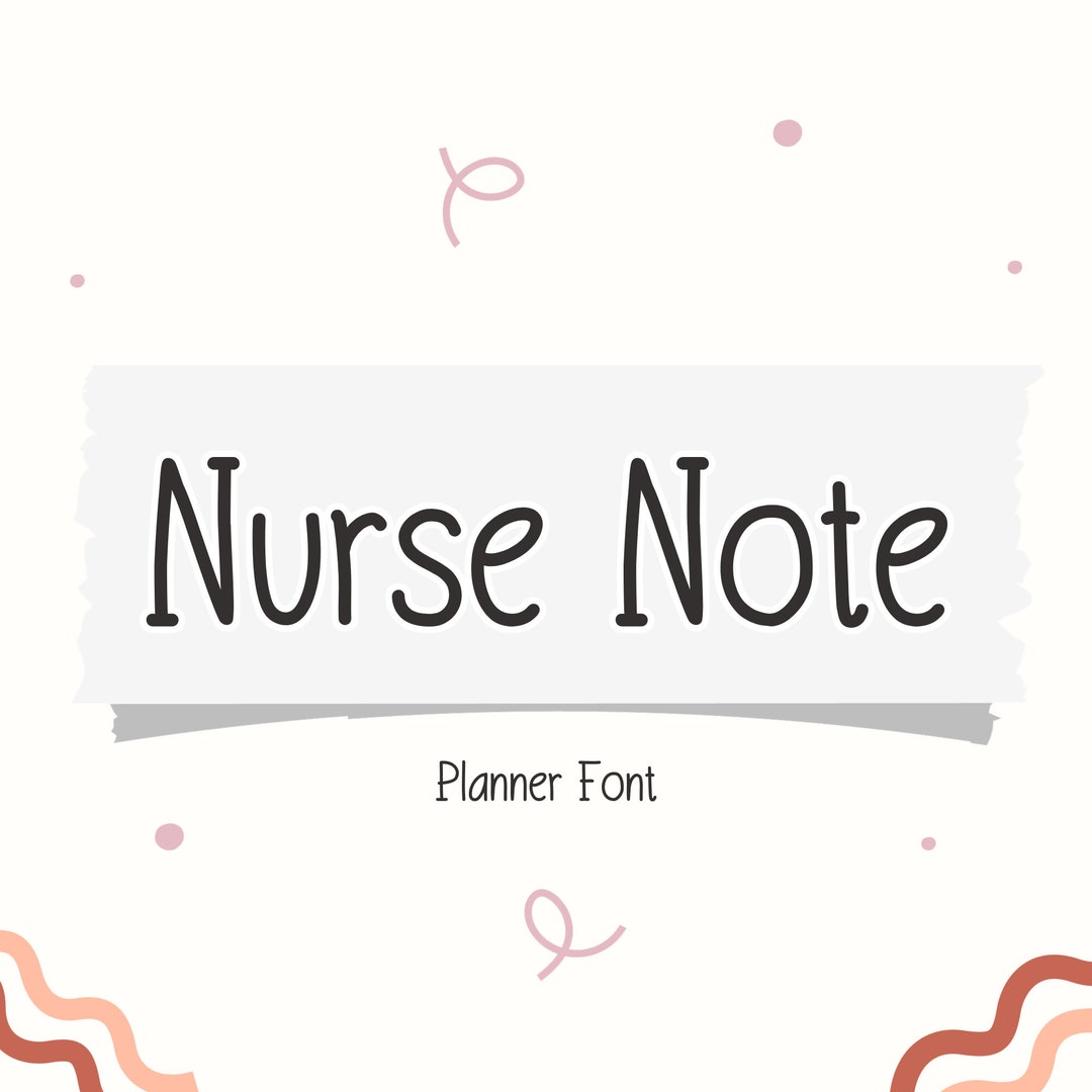 Realistic Handwritten Font Nurse Note Font Note Taking Font - Etsy