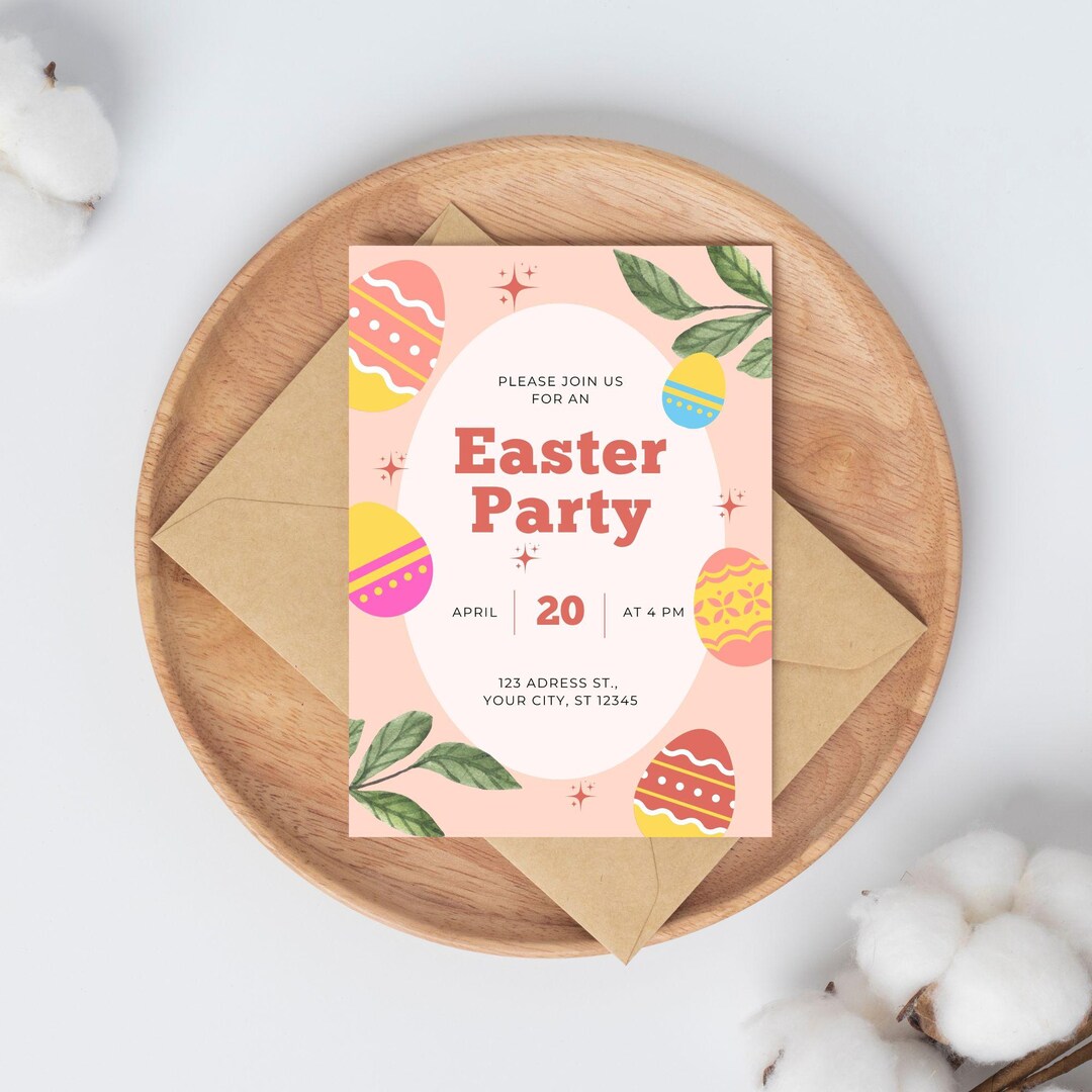 EDITABLE Canva Easter Party Invitation, Easter Event Invite, Easter ...