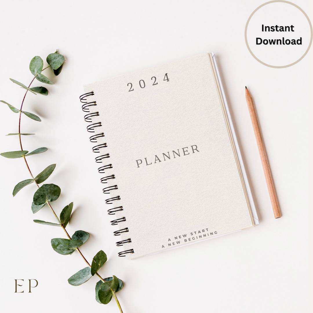 Printable 2024 Planner, Minimalist Planner, Modern Planner, 2024 Year ...