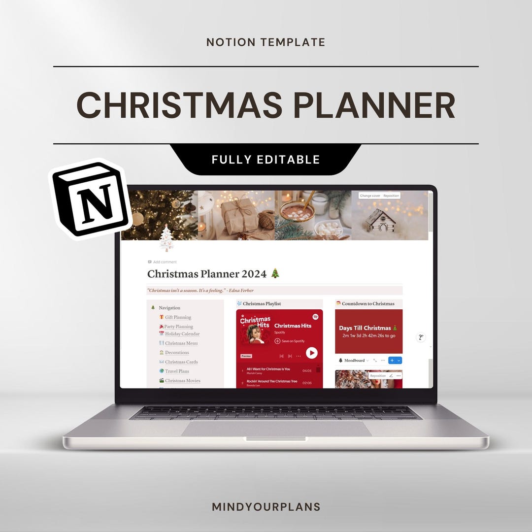 Christmas Planner Notion Template, Christmas Party Planner, Christmas ...