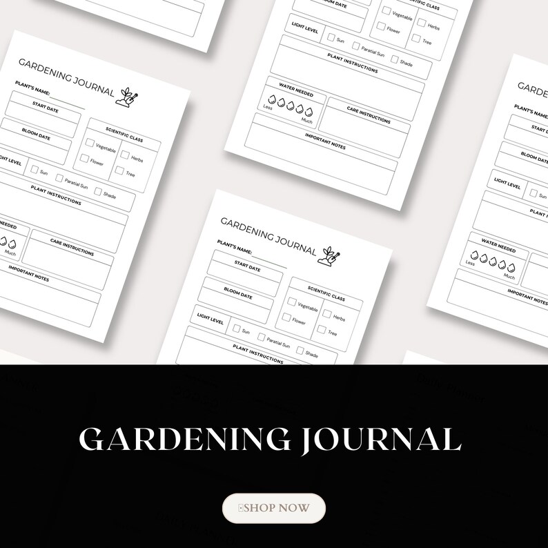 Garden Journal, Printable Garden Journal, Gardening Journal, Plant ...