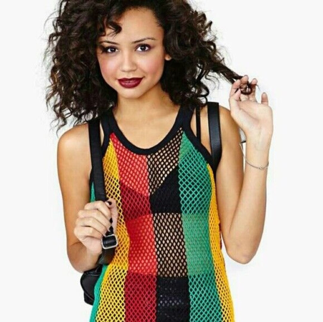 Ladies Rasta Cotton Vest Crochet Mesh Fishnet Tank Top Reggae See Net ...