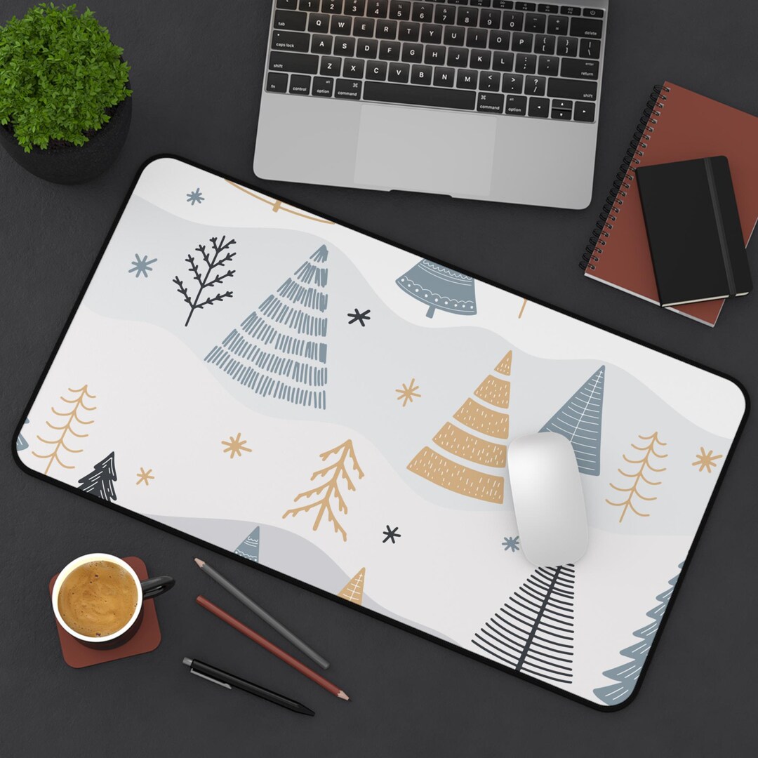 Winter Wonderland Desk Mat, Cozy Office Decor, Christmas Gift, Stylish ...