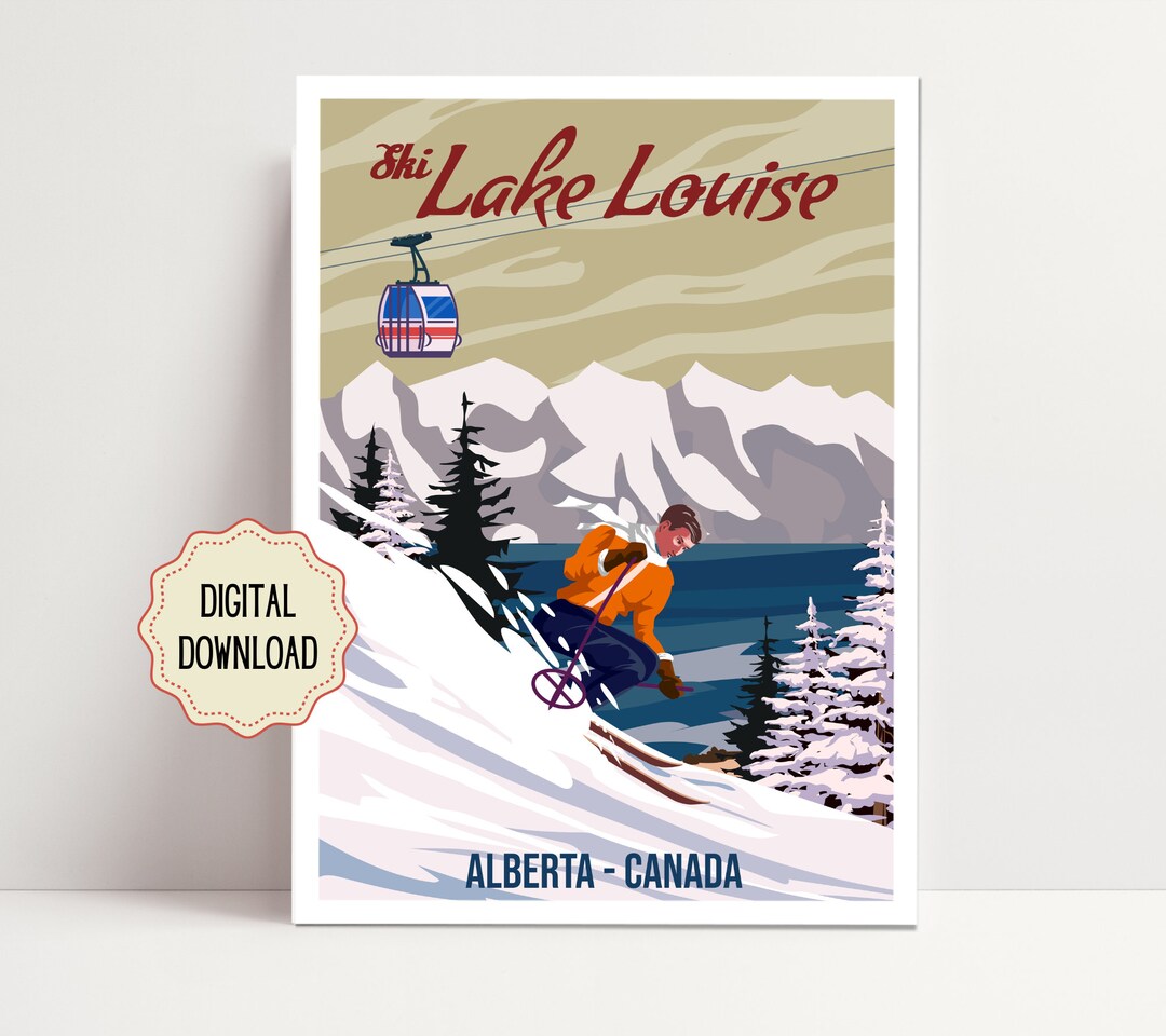 Digital Original, Ski Art, Ski Poster, Ski Photo, Ski Wall Art, Vintage ...
