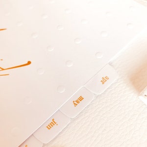 Jan - Dec Monthly Dividers | for Organisers/planners | Gold Foil Tabs ...