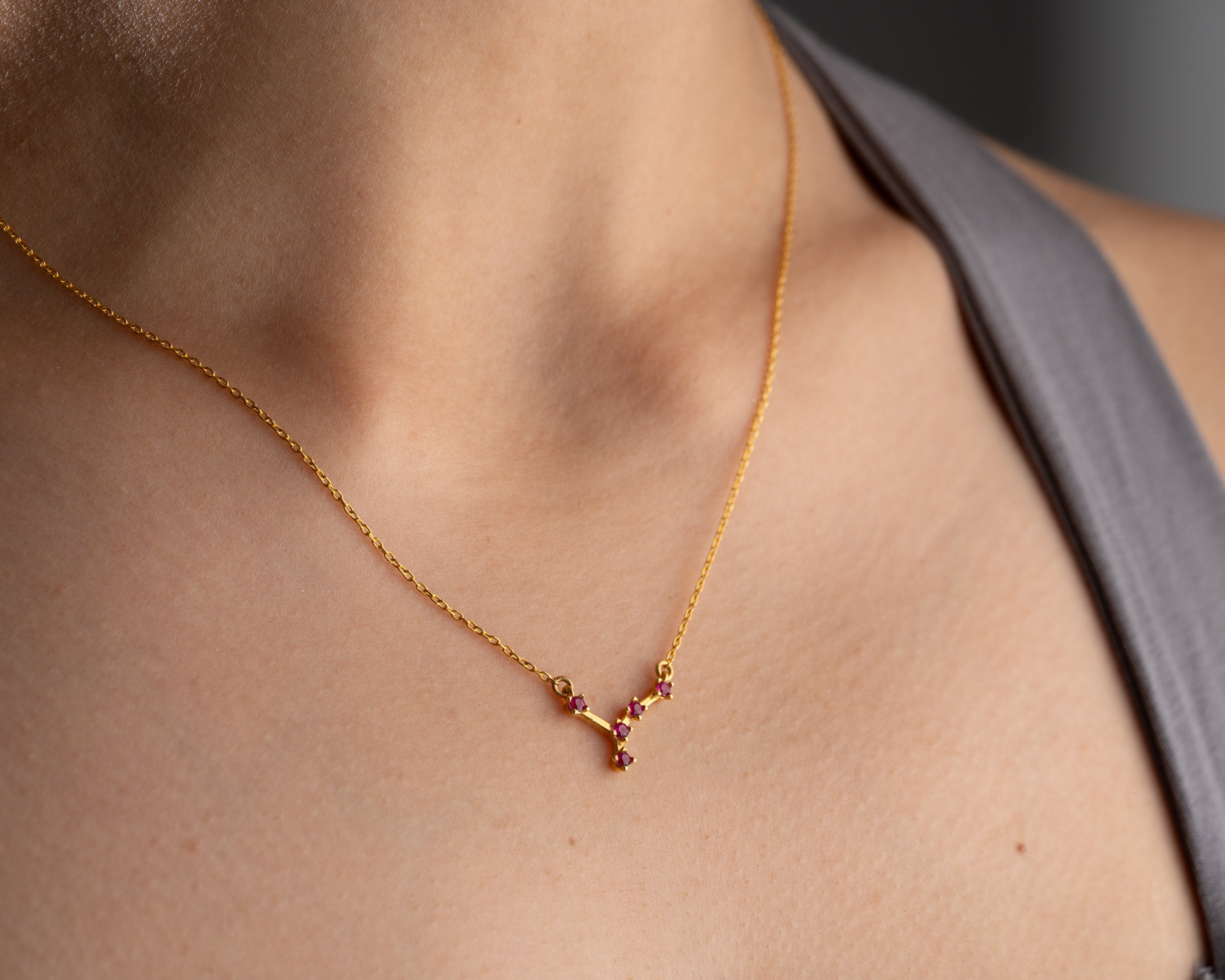 Personalized Constellation Star Sign Necklace, Zodiac Necklace, 12 ...