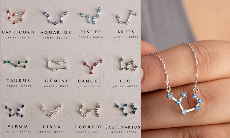 Personalized Constellation Star Sign Necklace Zodiac - Etsy