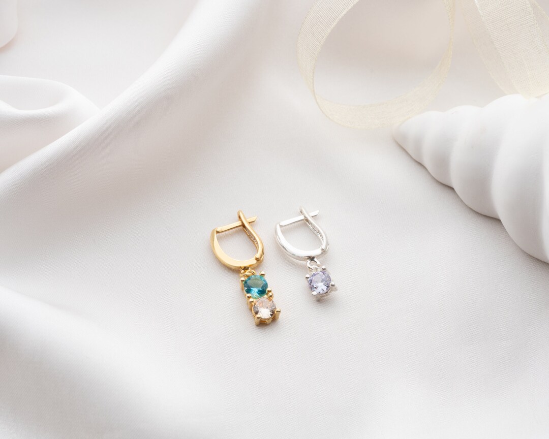 Custom Birthstone Earrings, Dangle Birthstone Earrings, Multiple ...