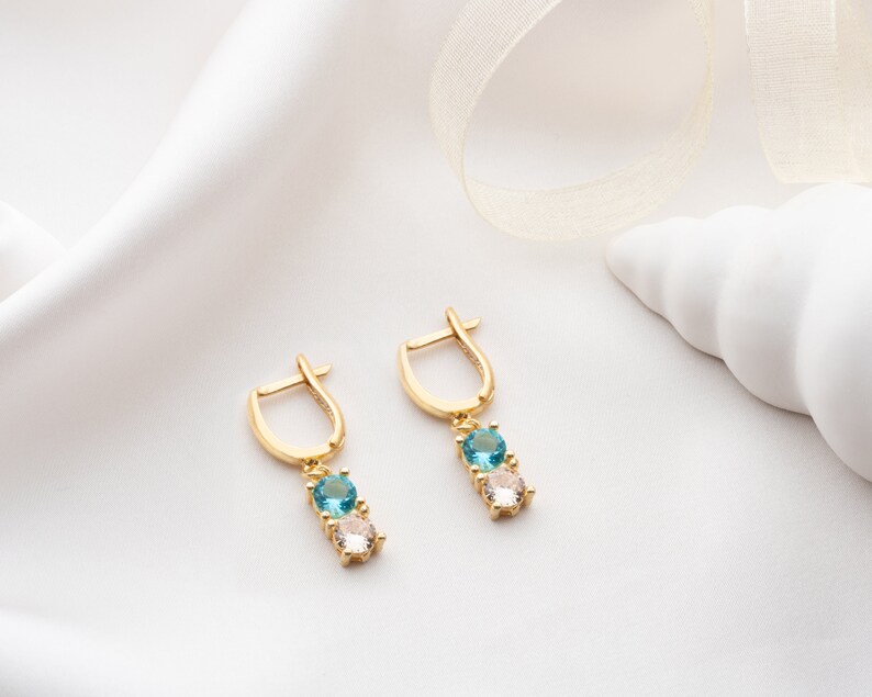 Custom Birthstone Earrings, Dangle Birthstone Earrings, Multiple ...