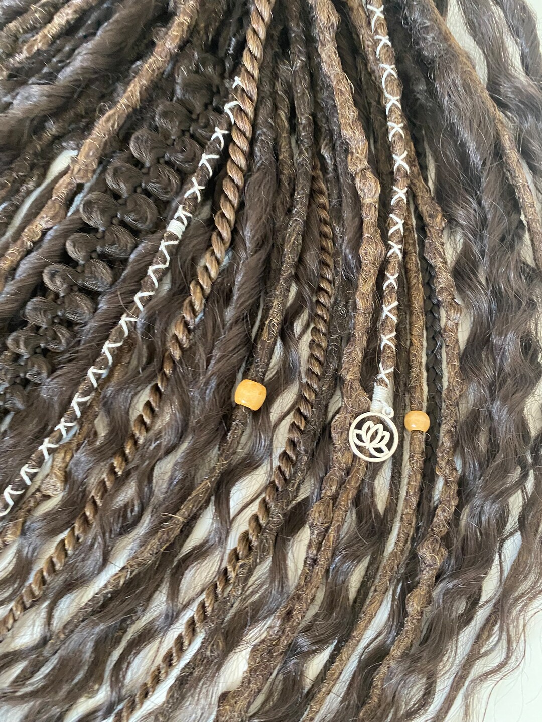 Double Ended Curly Dreads, Boho Dreadlocks, Brown Shade Curly Dreads ...