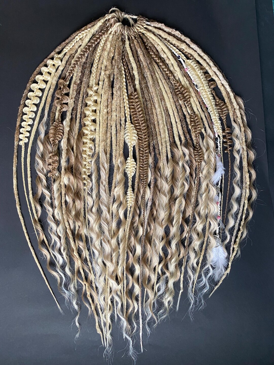 Boho Dreadlocks| Mix of Double Ended Dreadlocks| Full Set| Light Brown ...