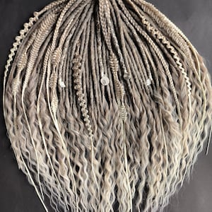 Synthetic De Dreadlocks Ombre Extensions Light Grey, Cool Natural Shade ...
