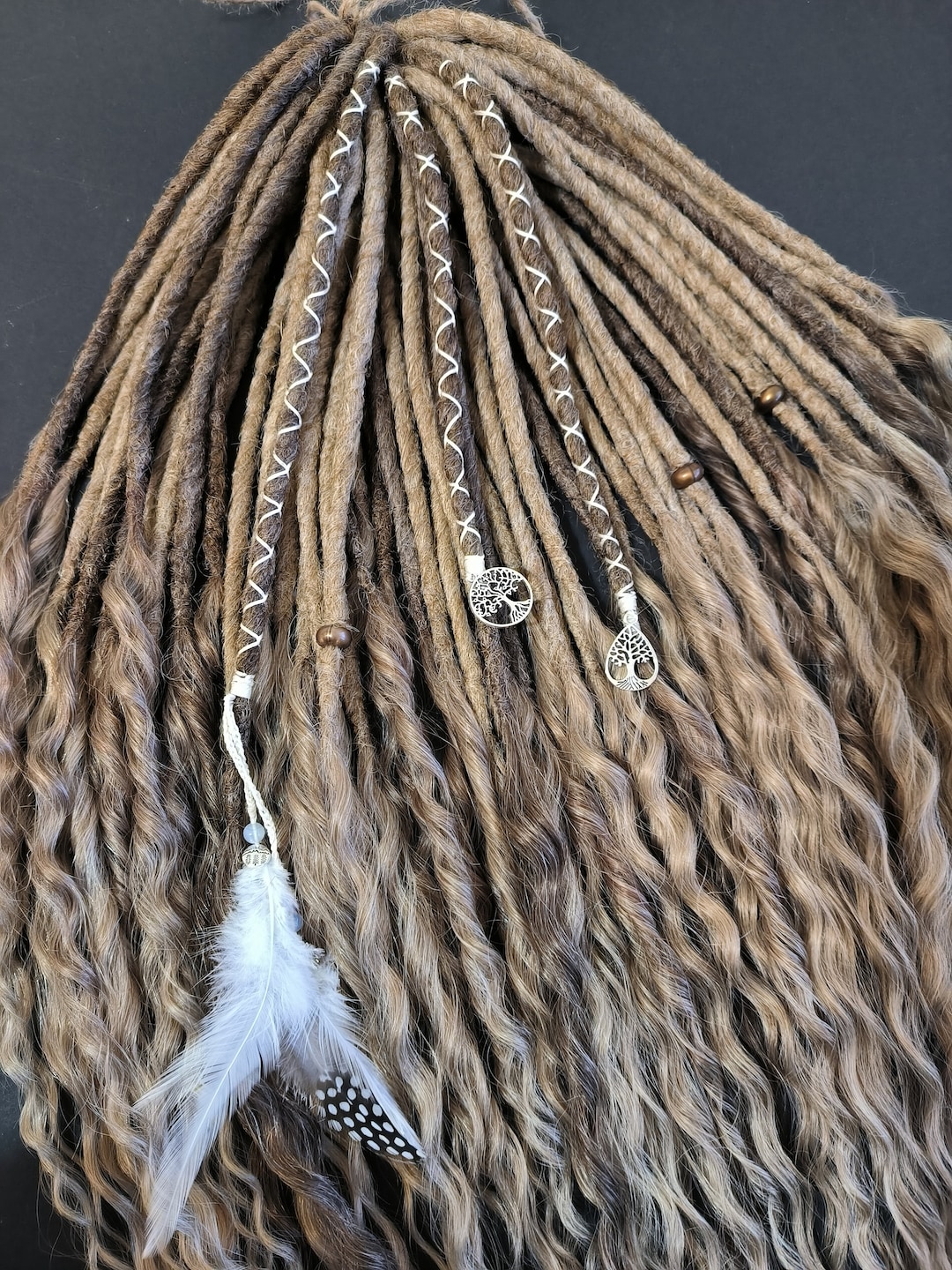 Cream Blonde, Curly Mix, Synthetic Dreads, Wave Dreads, Beige Blonde ...