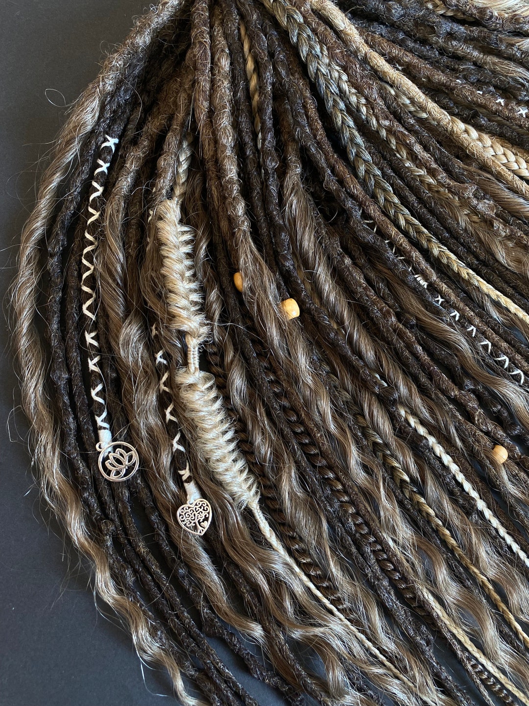 Double Ended Curly Dreads, Boho Dreadlocks, Brown Shade Curly Dreads ...
