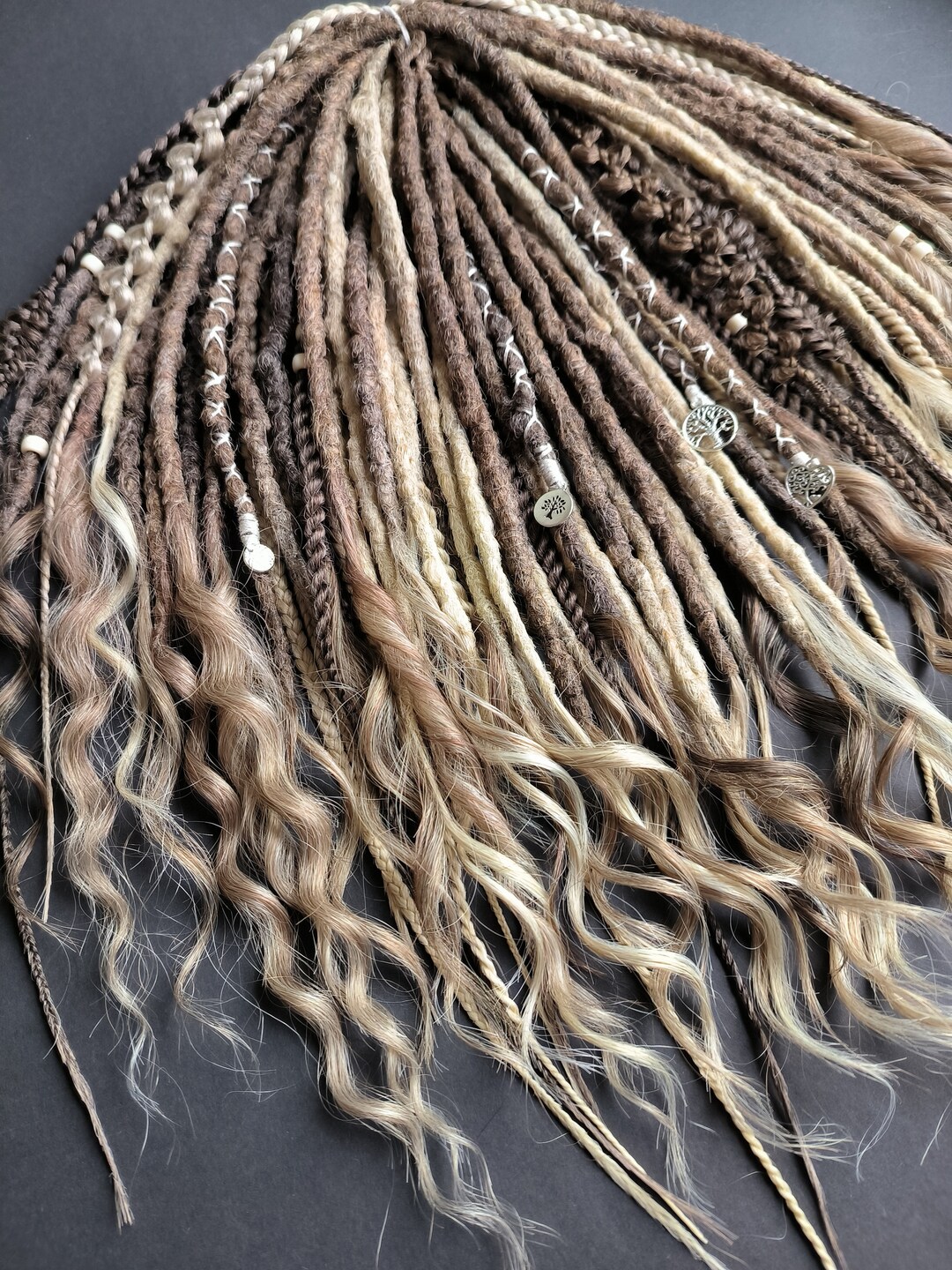 Cream Blonde Curly Synthetic Dreads: Boho Braid Extensions - Etsy