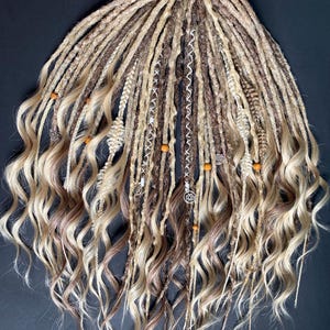 Boho Dreadlocks| Mix of Double Ended Dreadlocks| Full Set| Light Brown ...