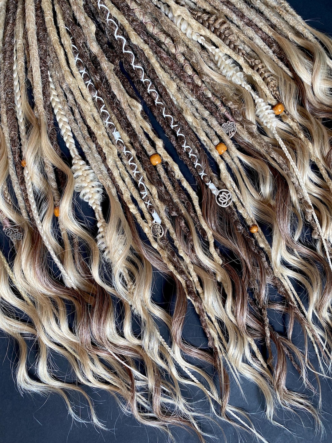 Boho Dreadlocks| Mix of Double Ended Dreadlocks| Full Set| Light Brown ...