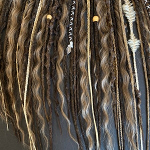 Double Ended Curly Dreads, Boho Dreadlocks, Brown Shade Curly Dreads ...