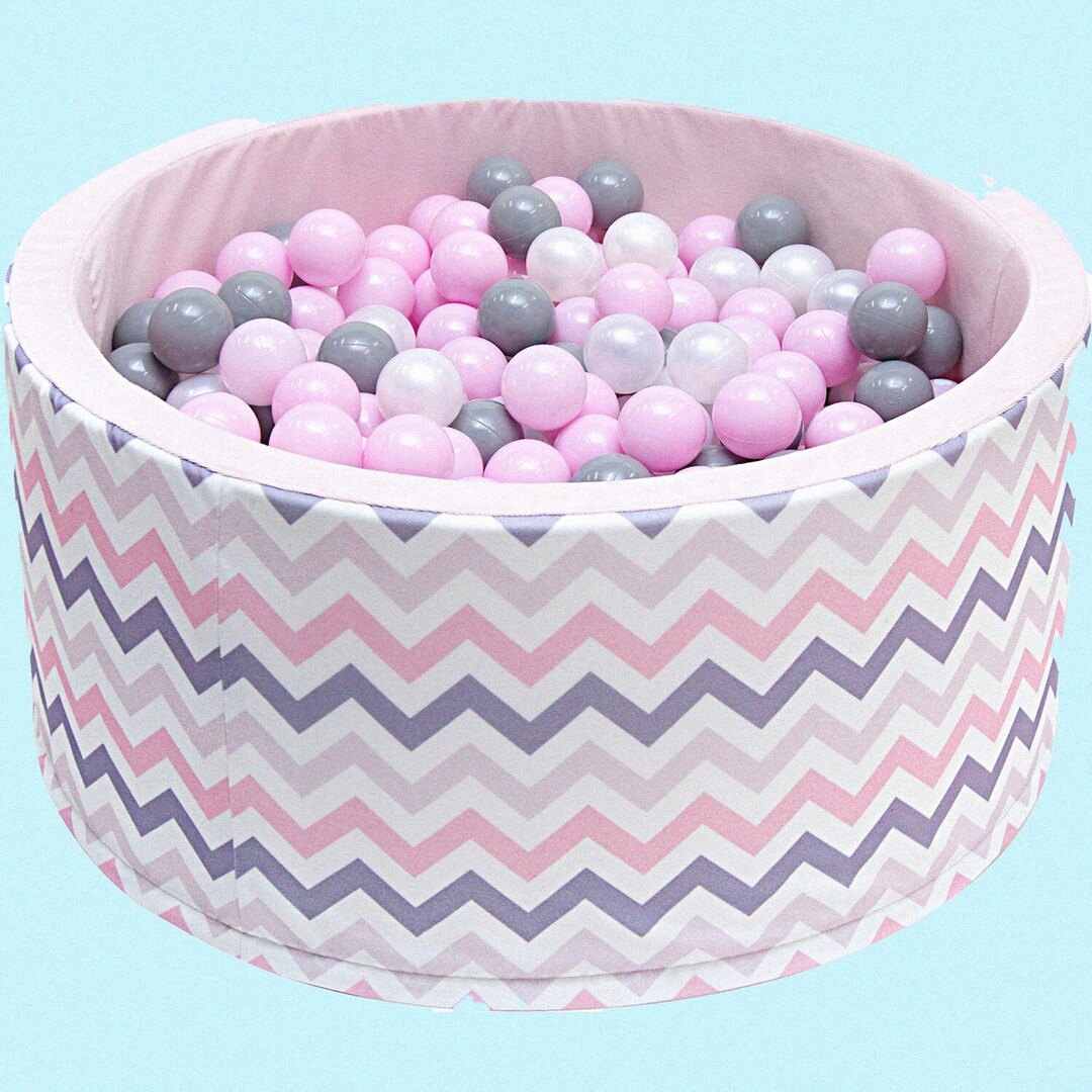 Ball Pit for Toddlers, Round Pool 90x40 200 Balls, Foam Climbing Set ...
