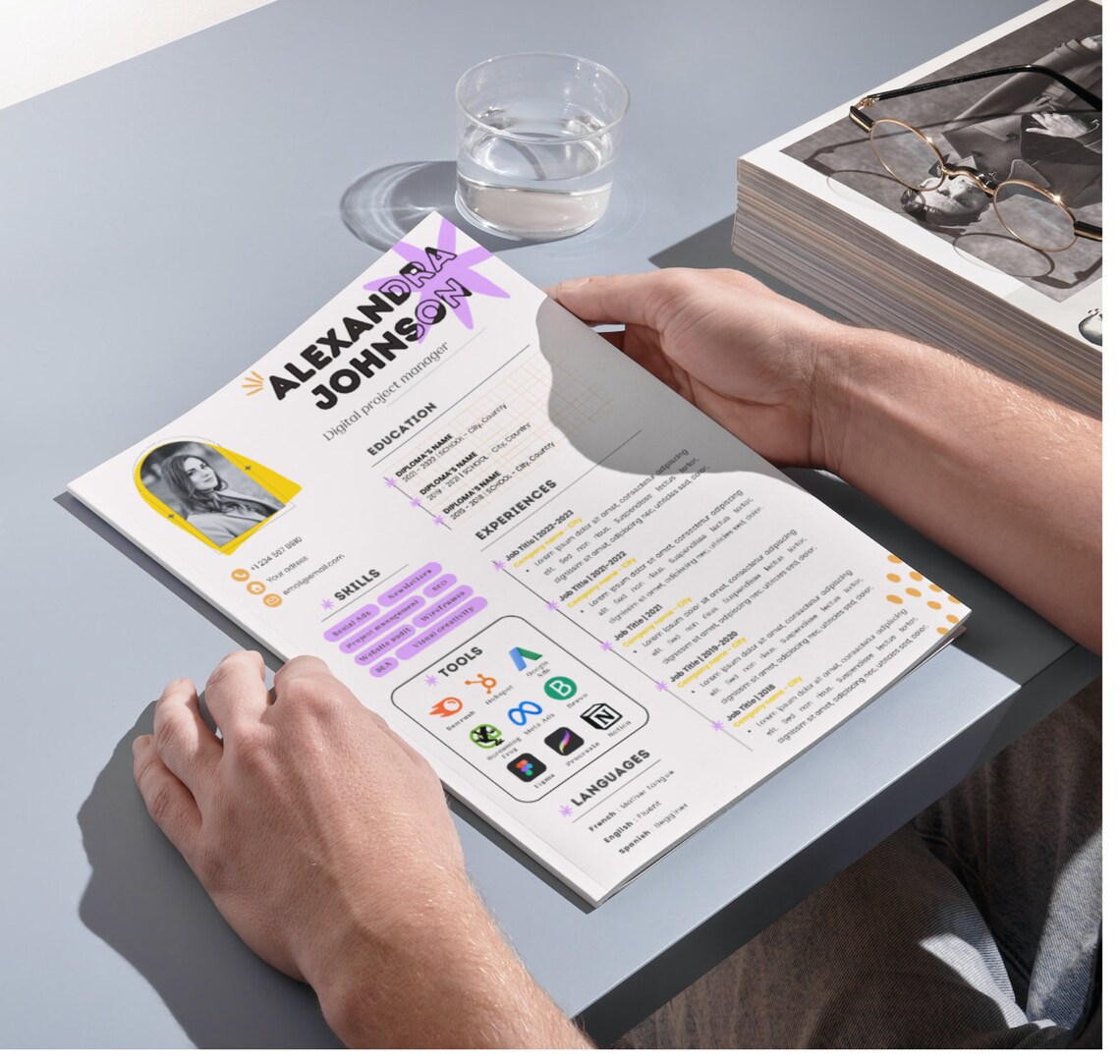 Modern and Original CV Template to Edit on Canva - Etsy