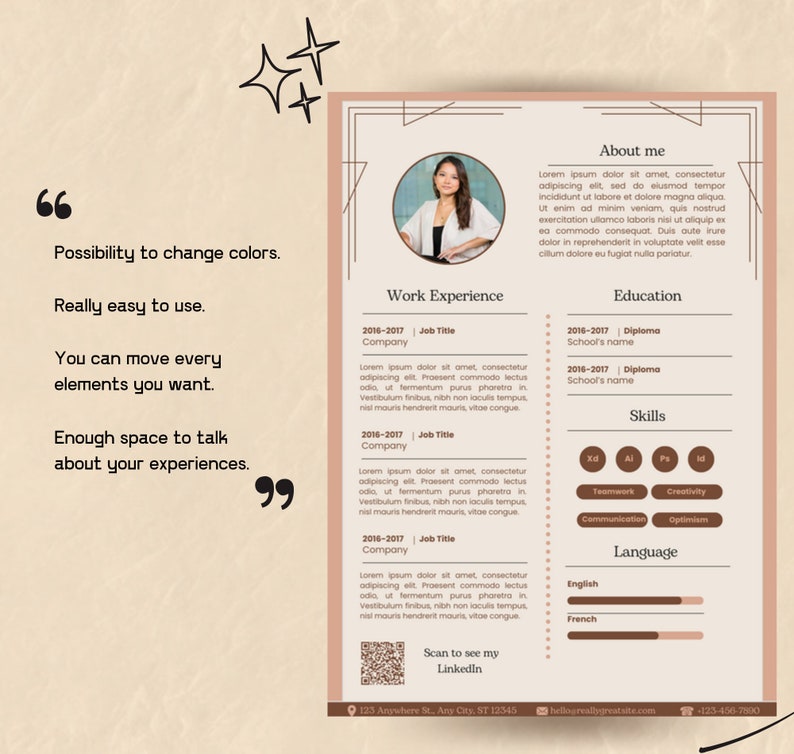 Easy to Use and Simple CV Template Made on CANVA. Edit This CV on Canva ...